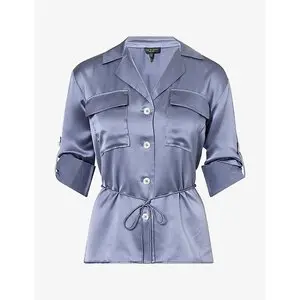 Rag & Bone Sonny Patch-pocket Silk Blouse