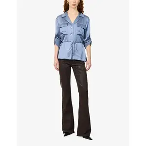 Rag & Bone Sonny Patch-pocket Silk Blouse