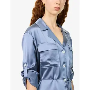 Rag & Bone Sonny Patch-pocket Silk Blouse