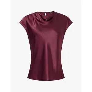 Rails Loretta Cowl-neck Satin Top - Wine