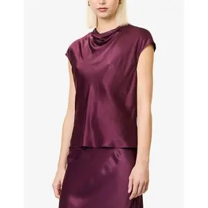 Rails Loretta Cowl-neck Satin Top