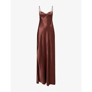 Anna October Norma Sculpted Satin Maxi Dress