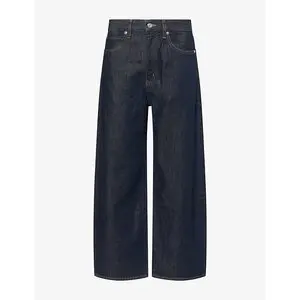 FRAME The Bow Crop Wide-leg High-rise Denim Jeans