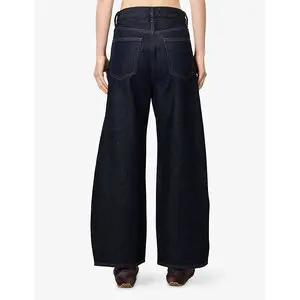 FRAME The Bow Crop Wide-leg High-rise Denim Jeans