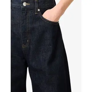 FRAME The Bow Crop Wide-leg High-rise Denim Jeans
