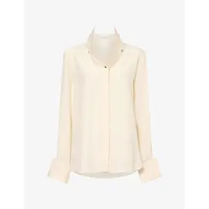 Givenchy Asymmetric Stand-collar Silk Shirt