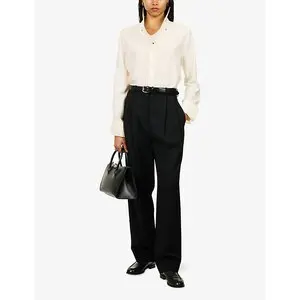 Givenchy Asymmetric Stand-collar Silk Shirt