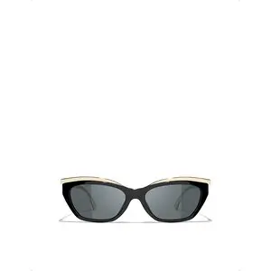 Chanel Ch4299 Cat-eye Acetate Sunglasses - Black