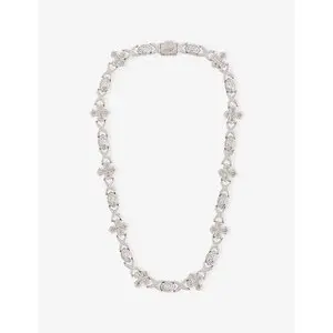 GLD Evil Eye 14ct White-gold And Cubic Zirconia Chain Necklace - Silver