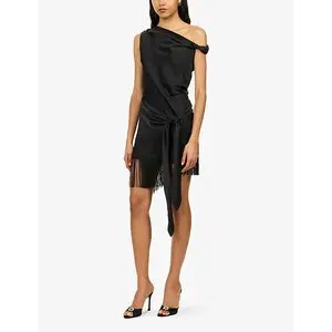 Anna October Batty Draped Satin Mini Dress