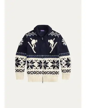 Ralph Lauren Purple Label Wool-cashmere Shawl Cardigan - Multicolor