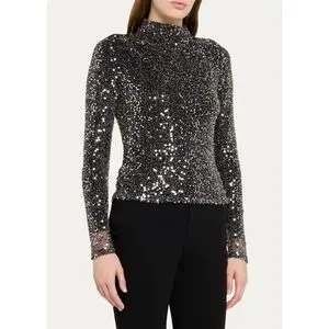 Isabel Marant Étoile Lou Embellished Mesh High-neck Top