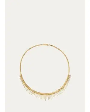 Nak Armstrong Serrated 18k Yellow Gold & 0.88 Tcw Diamond Fringed Necklace - Opal
