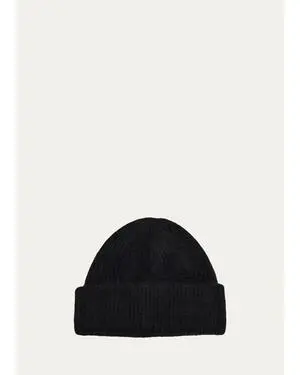 Fleurette Brushed Cashmere Beanie - Black