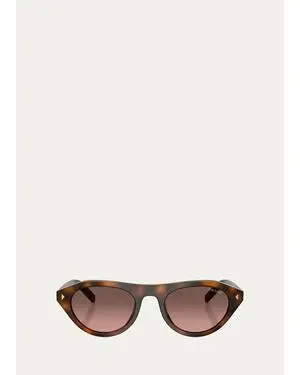 Prada 51mm Round Sunglasses - Tortoise
