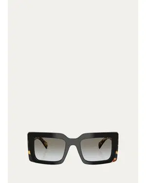 Prada 53mm Rectangular Sunglasses - Grey Gradient
