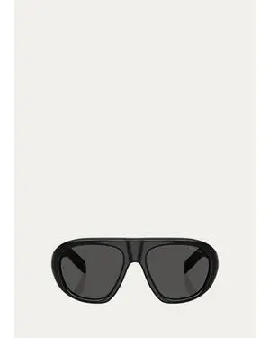 Prada 57mm Pilot Sunglasses - Black