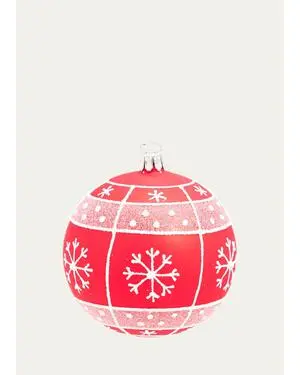 Bergdorf Goodman Snowflake Glass Ornat - Red