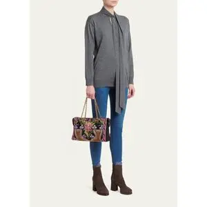 Valentino Garavani Panthea Medium Floral Embroidered Shoulder Bag