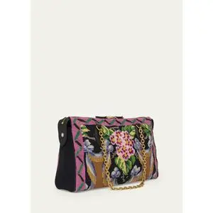 Valentino Garavani Panthea Medium Floral Embroidered Shoulder Bag