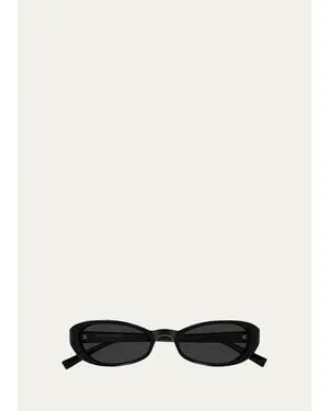 Saint Laurent 51mm Acetate Oval Sunglasses - Black