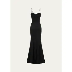 Alex Perry Cupped Draped Satin Gown