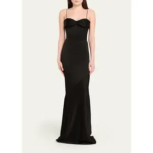 Alex Perry Cupped Draped Satin Gown