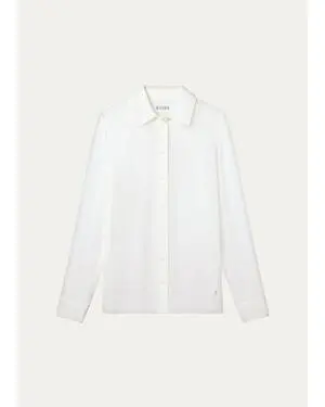 Eterne Constance Semi-sheer Georgette Button-front Shirt - Ivory