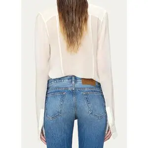 Eterne Constance Semi-sheer Georgette Button-front Shirt