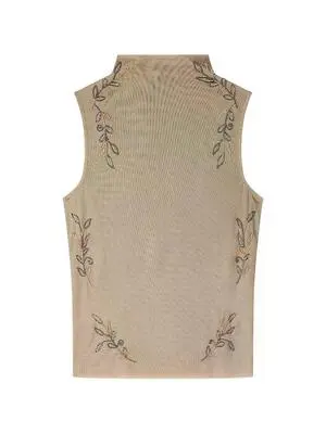 Patrizia Pepe Rose-embellished Sleeveless Top