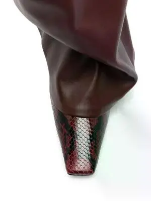 Attico Robin Snakeskin-effect Thigh-high Boots