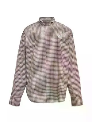 BONBOM Check-pattern Logo-embroidered Shirt
