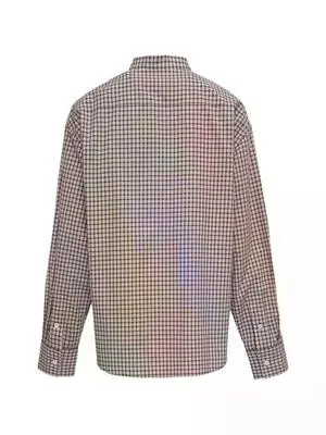 BONBOM Check-pattern Logo-embroidered Shirt
