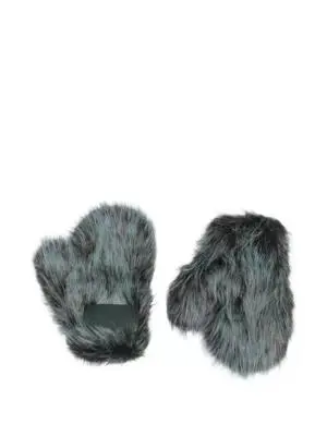 Patrizia Pepe Faux-fur Mittens - Blue