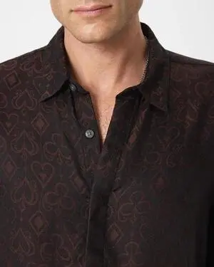 John Varvatos Apos;s Rodney Card Suits Shirt - Chocolate