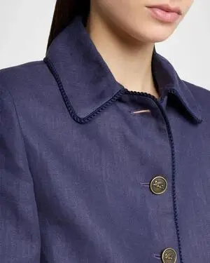 Etro Short-sleeve Cotton Herringbone Lady Jacket