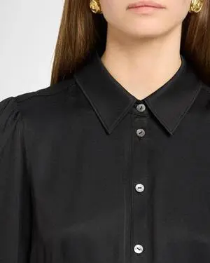 Cinq À Sept Reynolds Belted Mini Shirtdress - Black