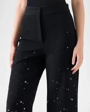 Akris Chieko Embellished Straight-leg Ankle Pants - Black