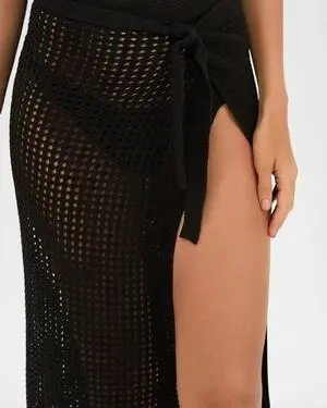 VIX PAULA HERMANNY Rena Knit Midi Pareo Coverup - Black