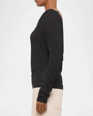 Helmut Lang Open-back Cowlneck Top