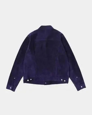 VOWELS Apos;s Suede Trucker Jacket - Navy