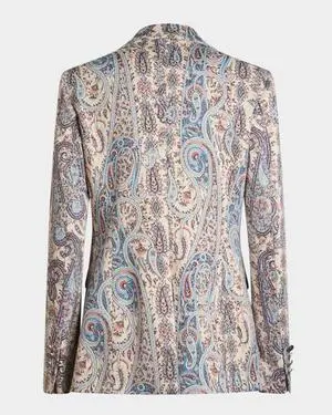 Etro Single-breasted Paisley Jacquard Fitted Jacket - Multicolor