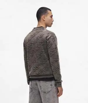 Karl Lagerfeld Logo Acid Wash Sweater