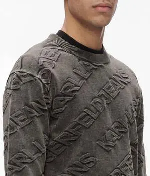 Karl Lagerfeld Logo Acid Wash Sweater