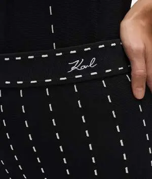 Karl Lagerfeld Contrast Stitch Pleated Skirt