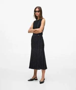 Karl Lagerfeld Contrast Stitch Pleated Skirt