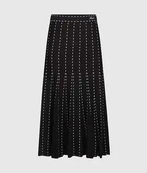 Karl Lagerfeld Contrast Stitch Pleated Skirt