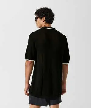 Karl Lagerfeld Contrast Collar Crochet Shirt
