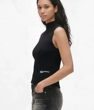 Karl Lagerfeld Sleeveless Knitted Top - Black