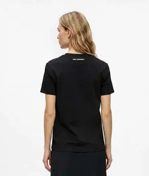 Karl Lagerfeld Signature Rhinestone T-shirt - Black